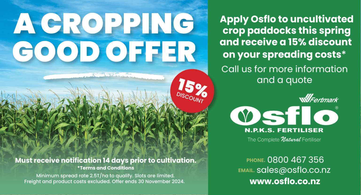 Osflo Sustainable Fertilisers | Natural & Nutrient Rich | Taranaki